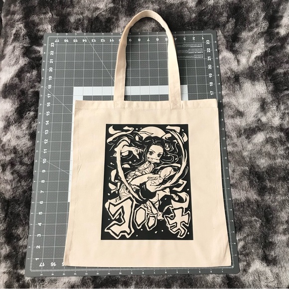 Handmade | Bags | Demon Slayer Cream Tote Bag | Poshmark